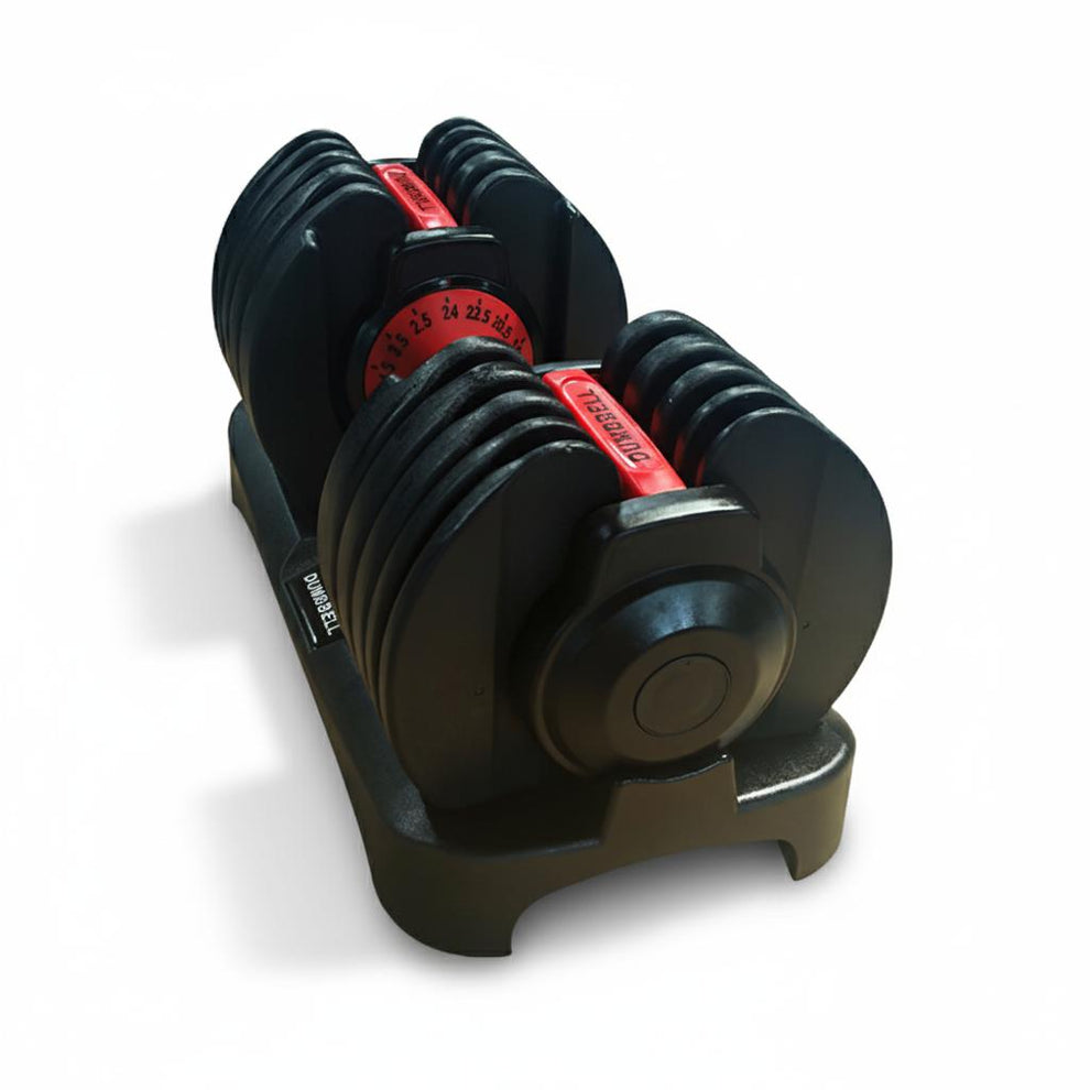 24kg Quick Dial Adjustable Dumbbells | 15-in-1 Dumbbell Set – Muscleiq