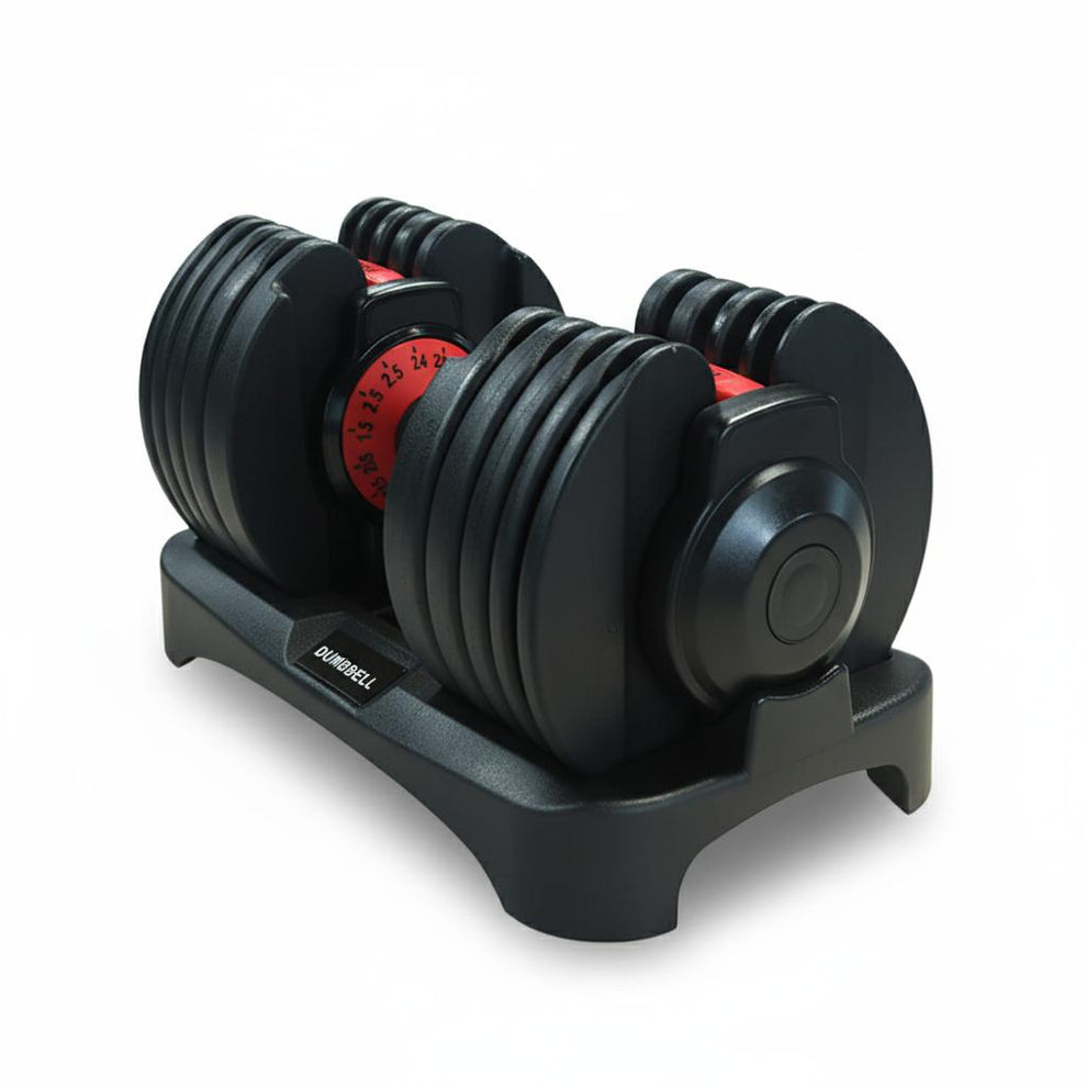 24kg Quick Dial Adjustable Dumbbells | 15-in-1 Dumbbell Set – Muscleiq