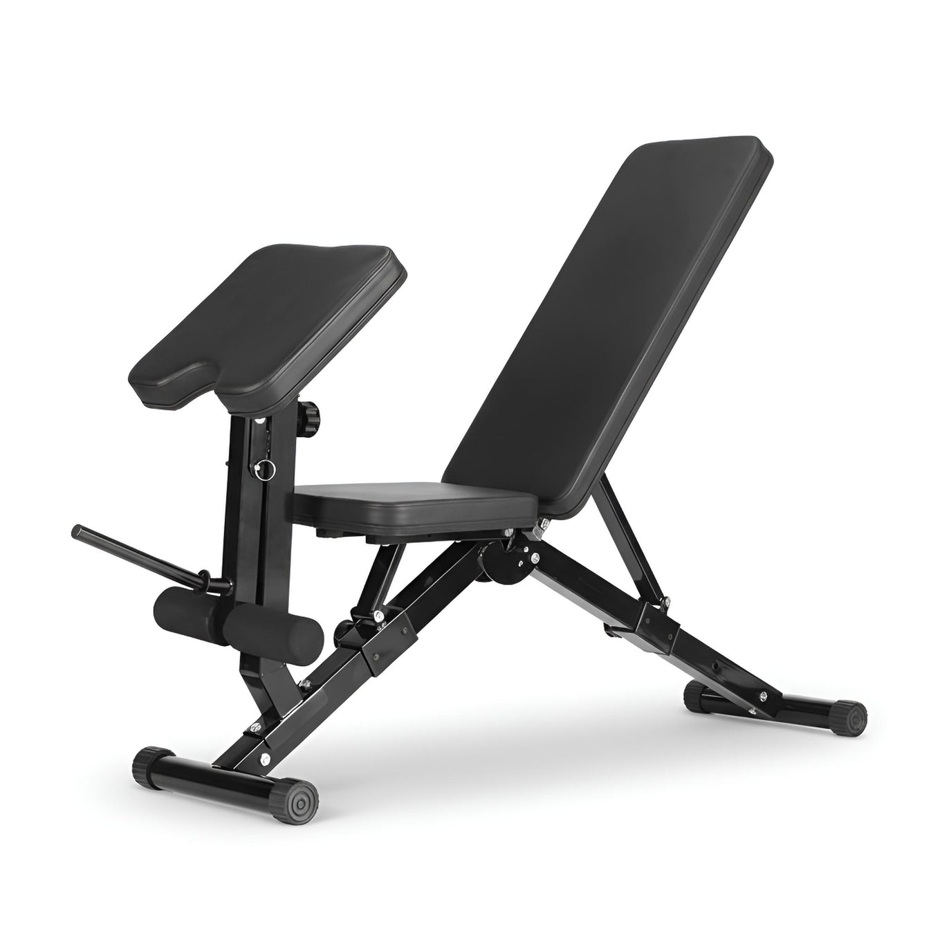 Foldable & Adjustable Weight Bench with Preacher Curl and Leg Workout ...