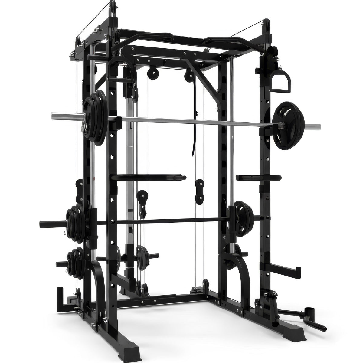 Smith Machine Power Rack Multi functional Training Machine With Cables ...